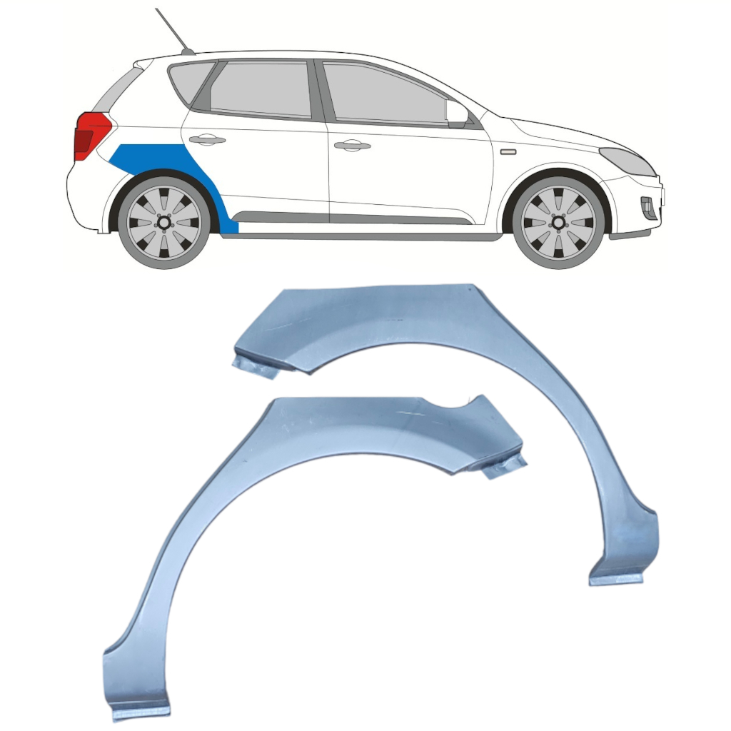 Rear wing repair panel for Kia Ceed 2006-2012 / Left+Right / Set 11742