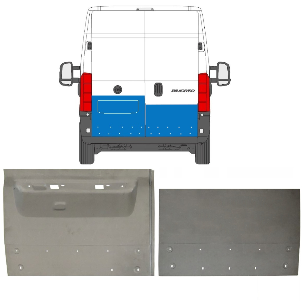 Rear door repair panel for Fiat Ducato 2006-2025 / Left+Right / Set 11679