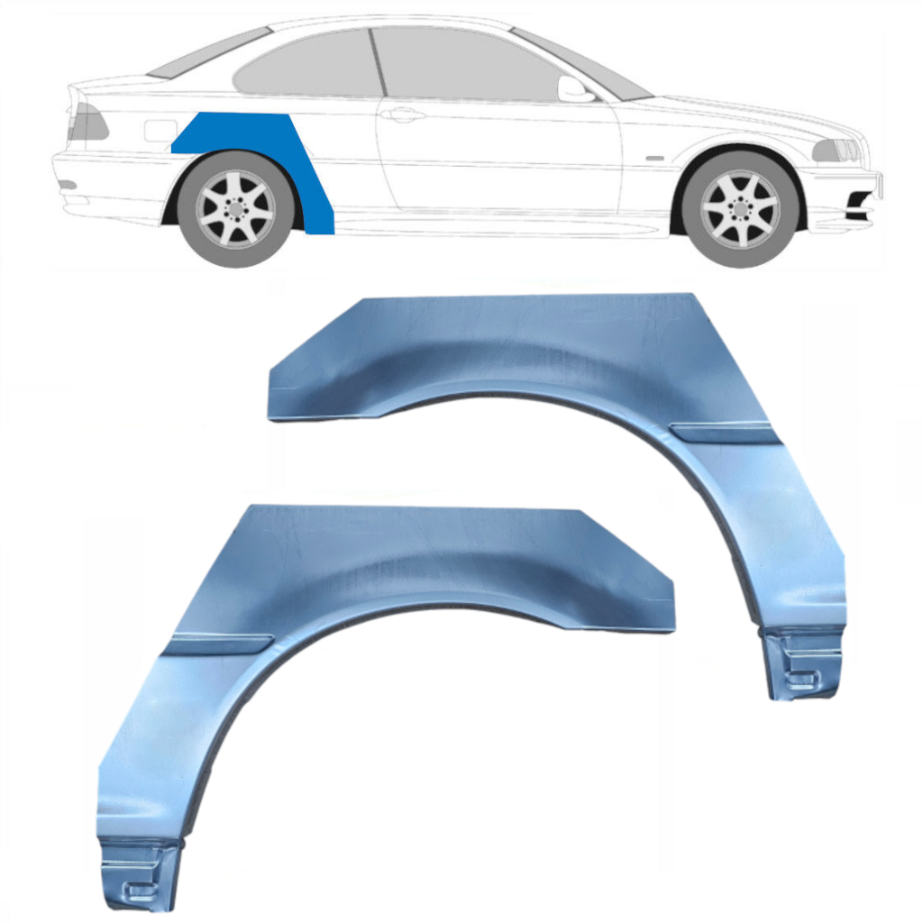Rear wing repair panel for BMW 3 E46 1998-2006 / Left+Right / COUPE ...
