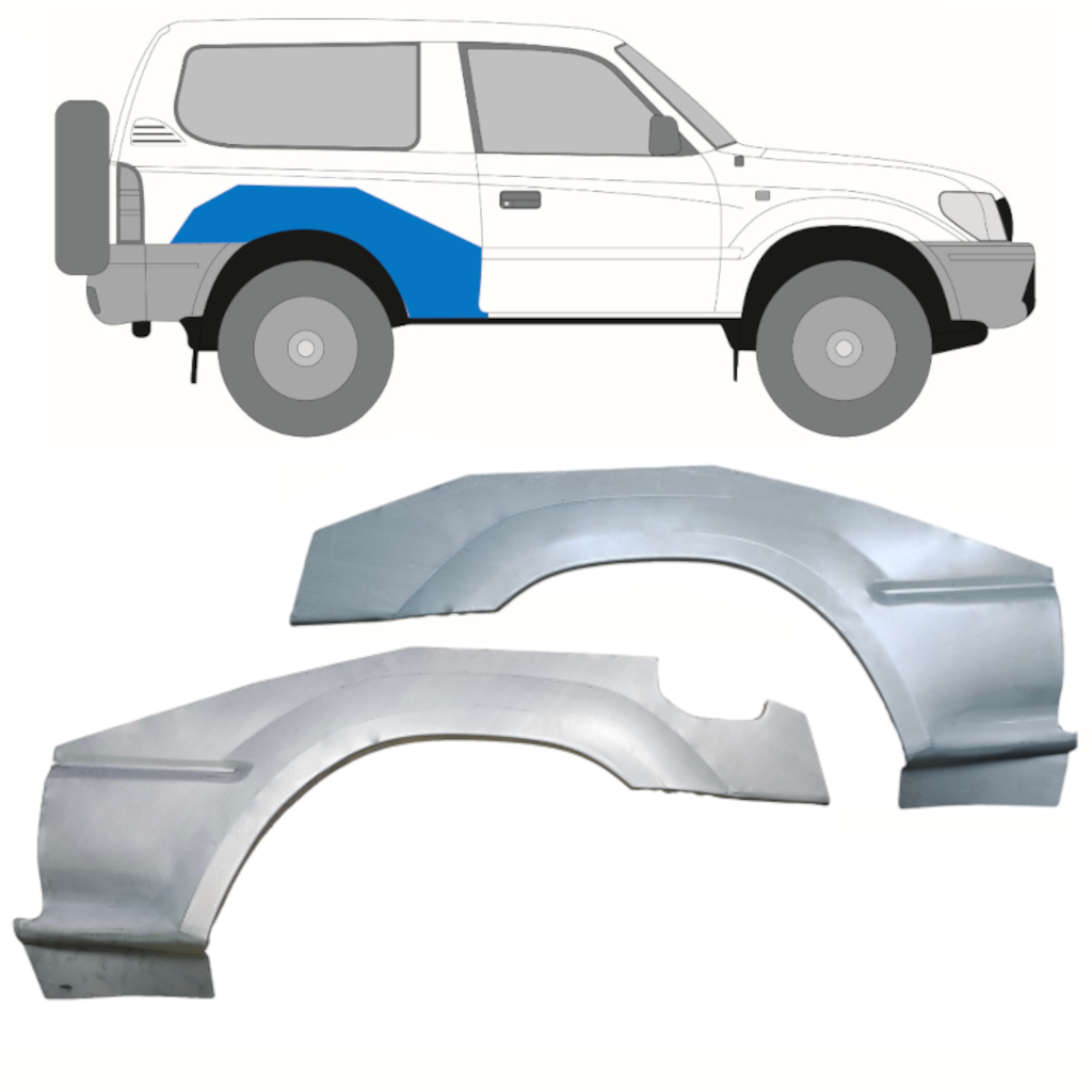 Rear wing repair panel for Toyota Land Cruiser J90 1996-2002 / Left ...