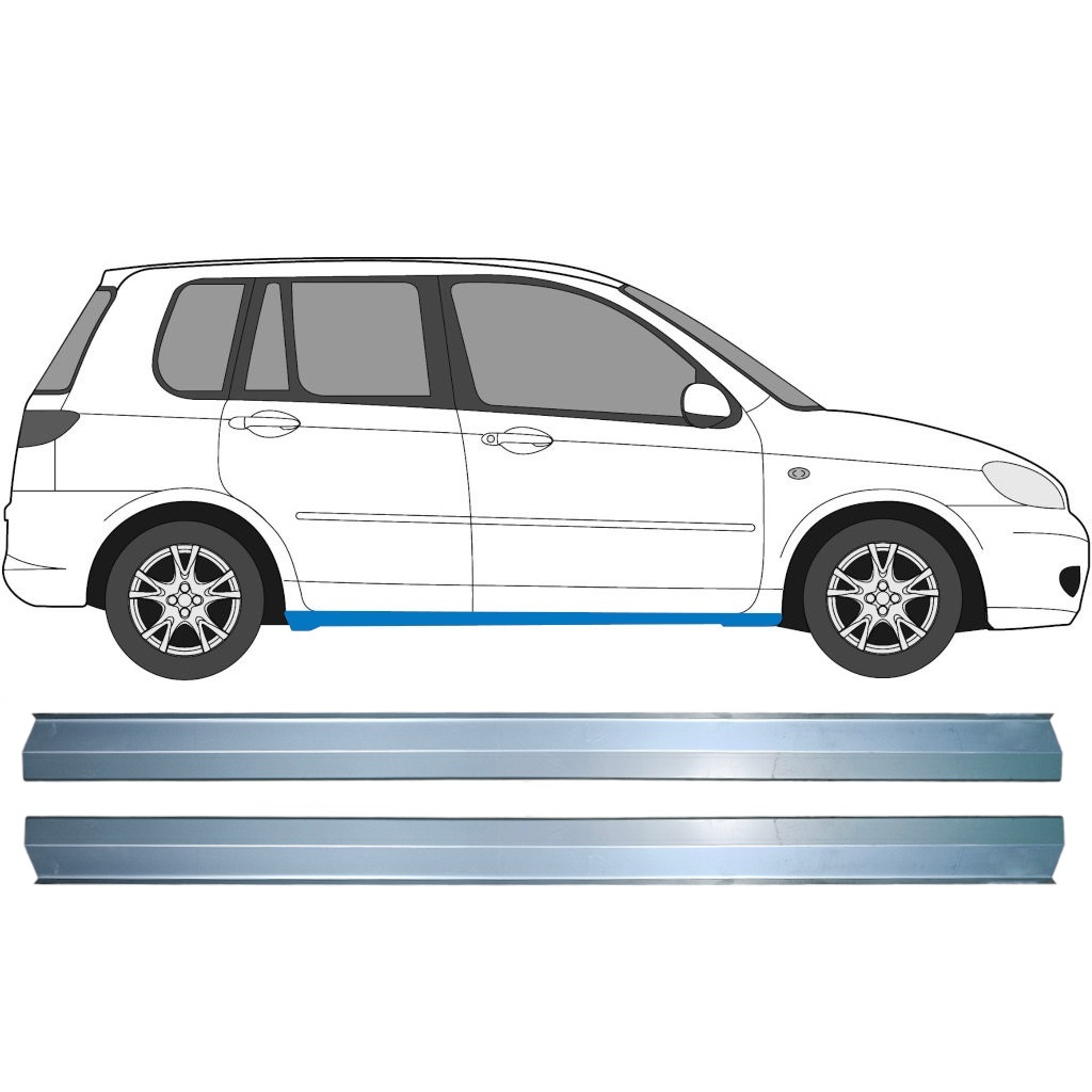Sill repair panel for Mazda 2 2003-2007 / Left+Right / Set 11356