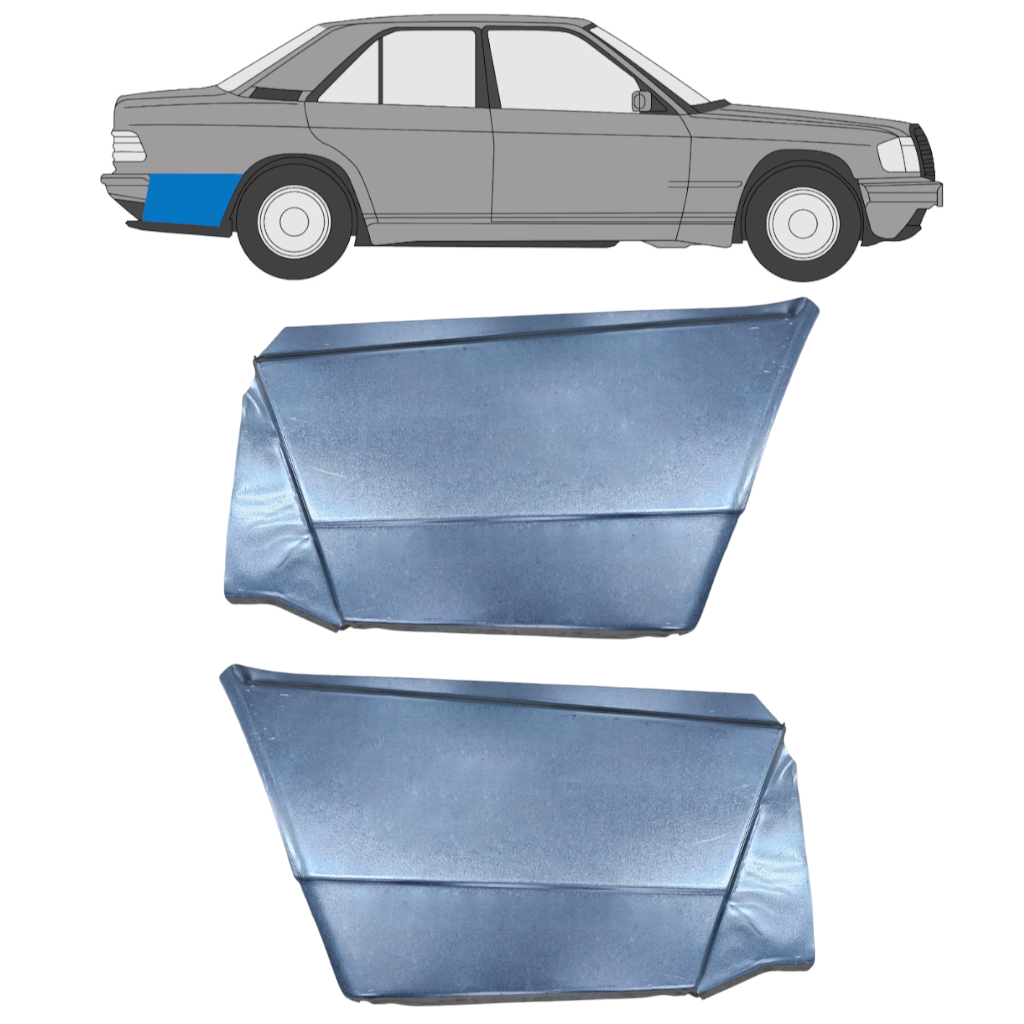 Rear wing repair panel for Mercedes 190 W201 1982-1993 / Left+Right ...