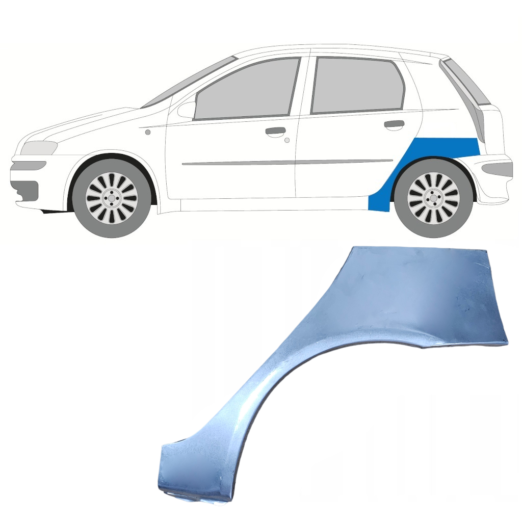 Rear wing repair panel for Fiat Punto II 1999-2010 / Left 7270