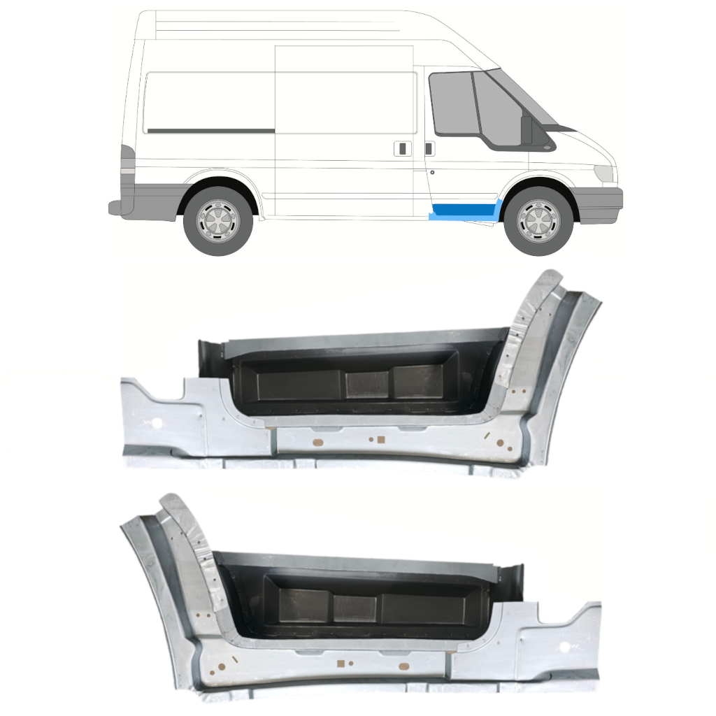 Front step sill repair panel for Ford Transit 2000-2013 / Left+Right ...